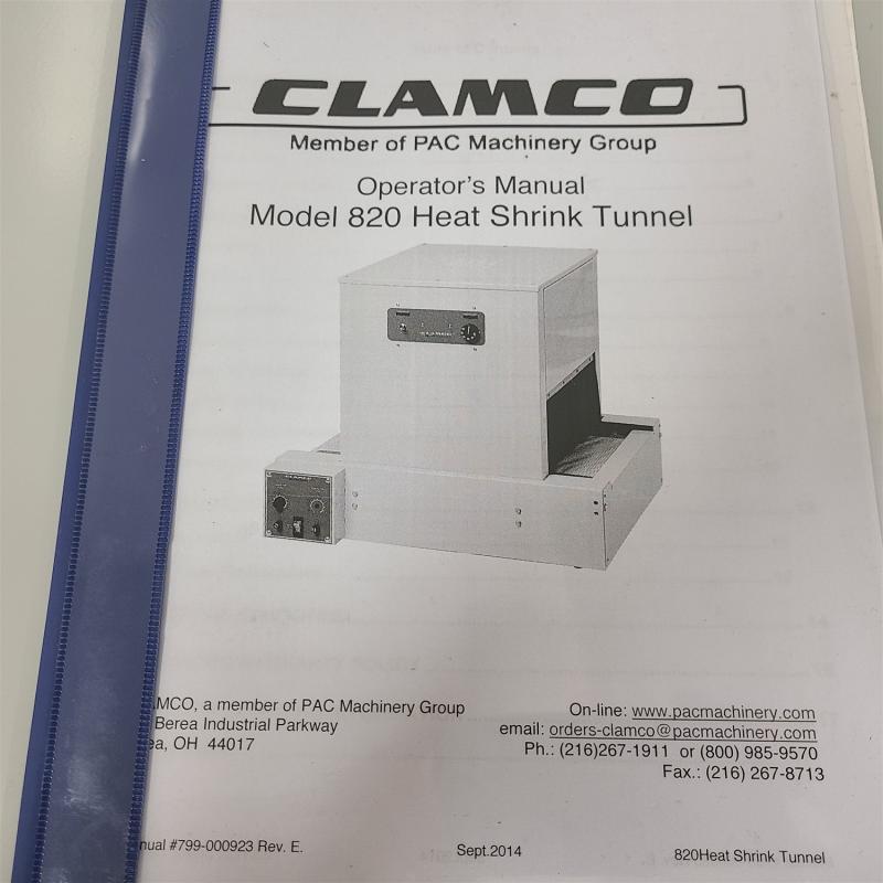 Clamco Mod. 820 heat treat shink tunnel